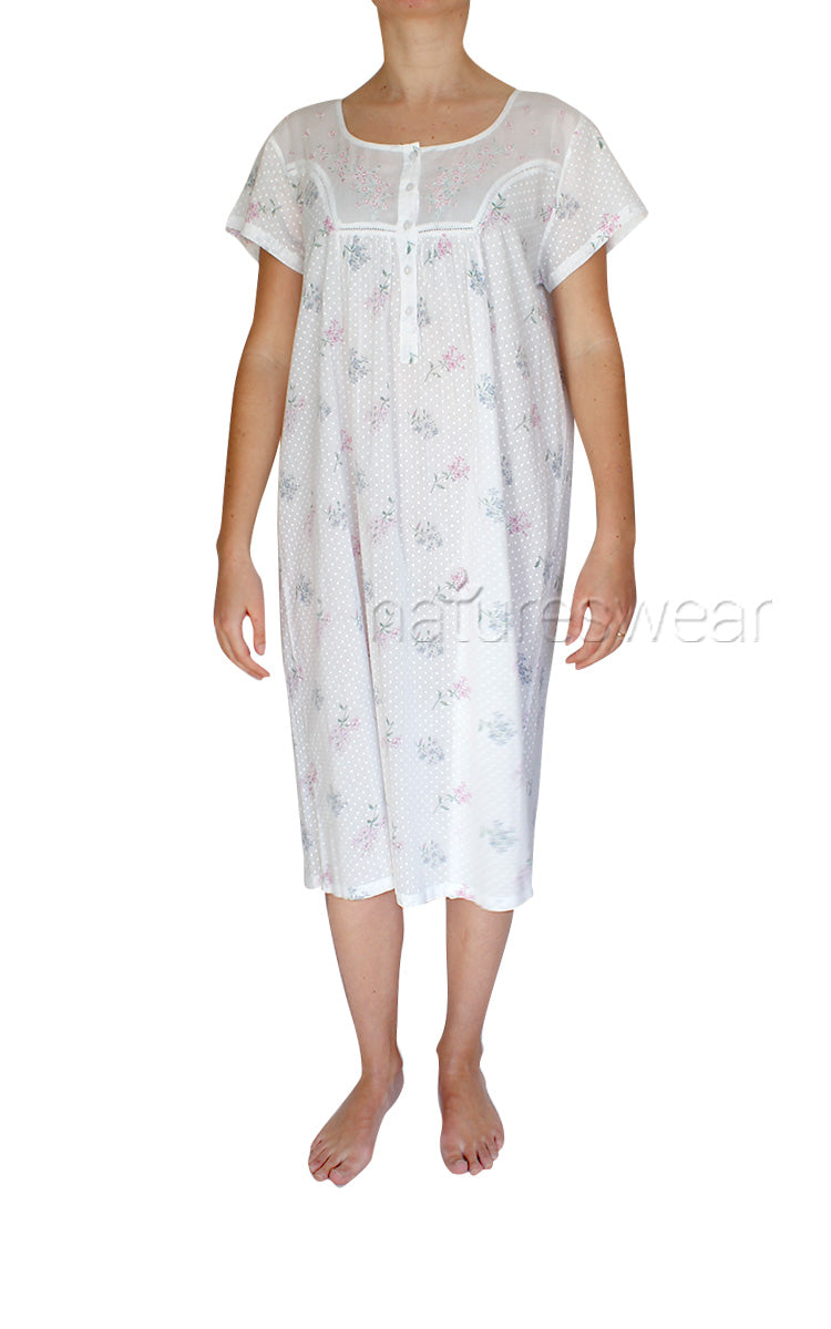 French Country Cotton Nighties For Women | Cap Sleeve Cotton Nightgowns ...